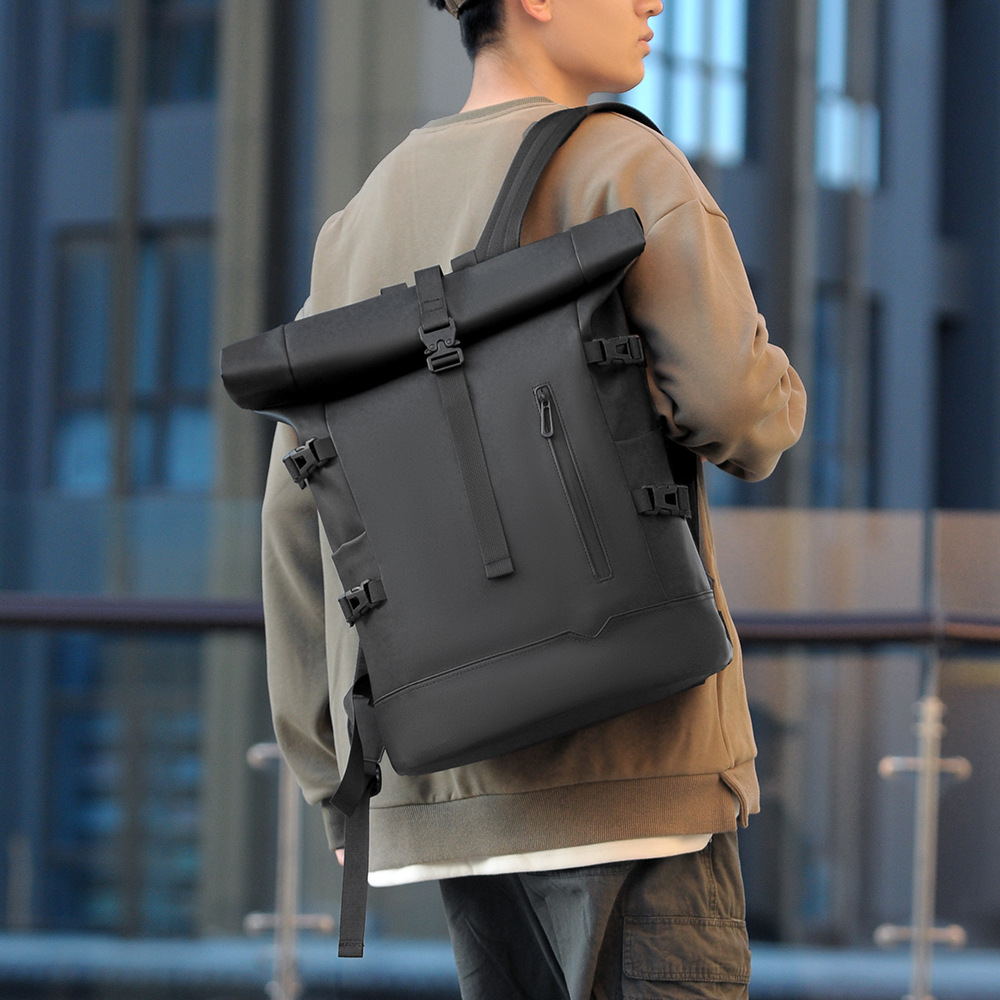 Waterproof Rolltop Backpack – Modern Laptop Bag with Large Capacity ...