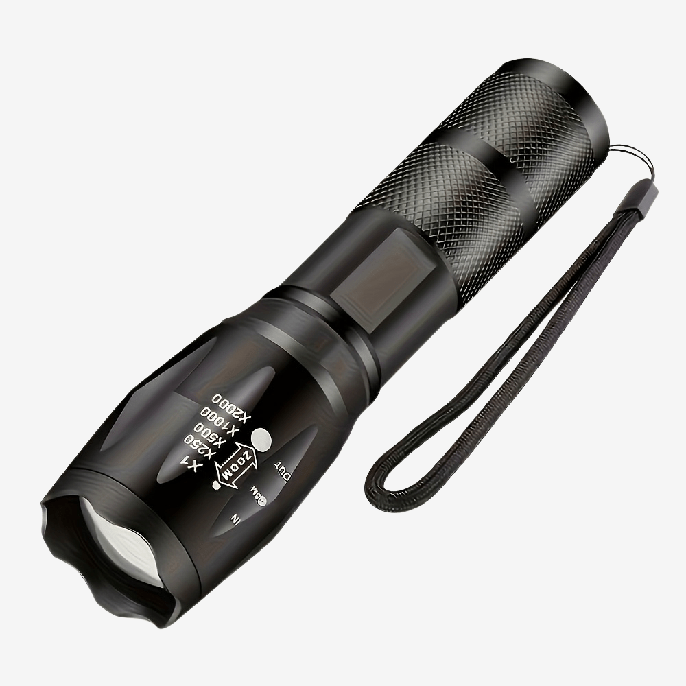 Tactical LED Flashlight – 1000 Lumens, Zoomable, Waterproof, 5 Modes ...