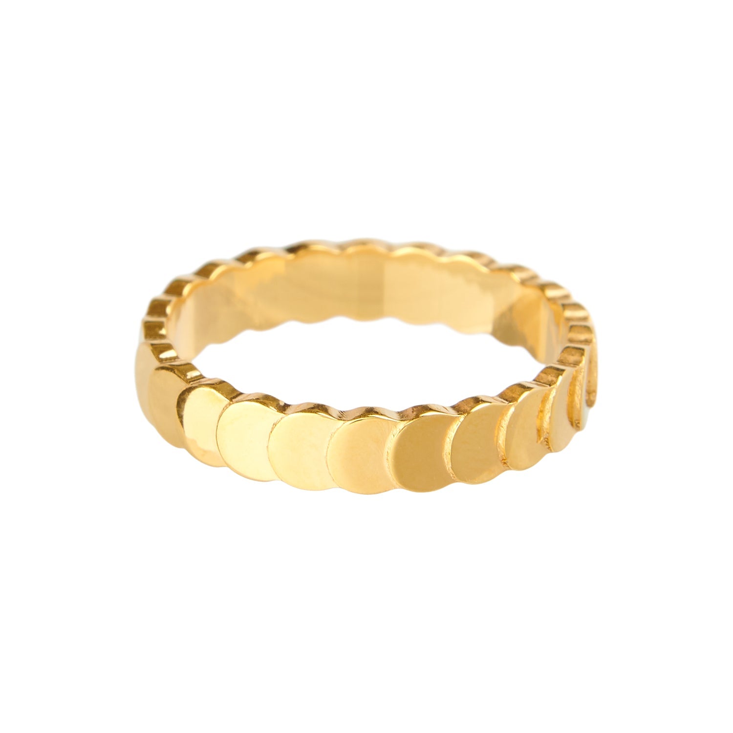 Minimalist Gold Disc Ring – Stackable Dainty Gold Ring for Women – Bloomix